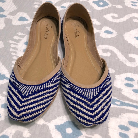 Fuchsia | Shoes | Fuchsia Hand Embroidered Blue Peplum Flats Size 7 ...